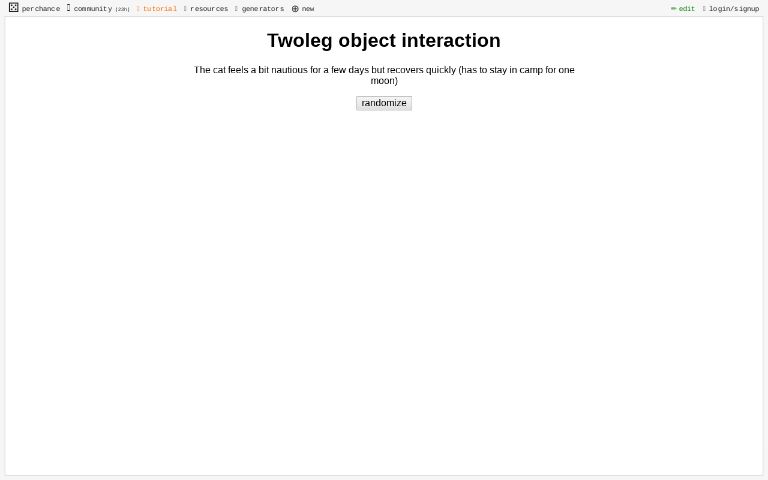 Twoleg object interaction ― Perchance Generator
