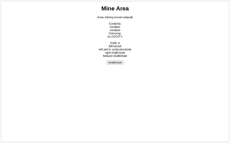 Mine Area ― Perchance Generator