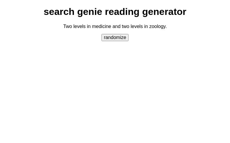 search genie reading generator