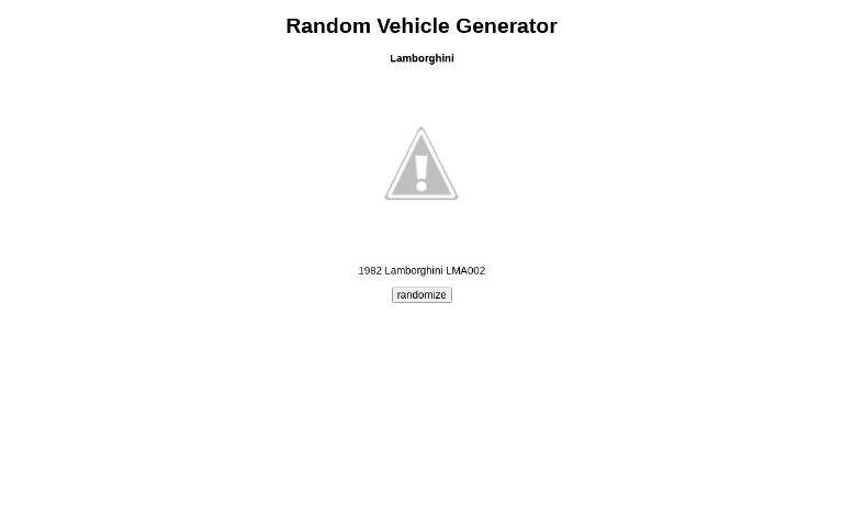 Random Vehicle Generator