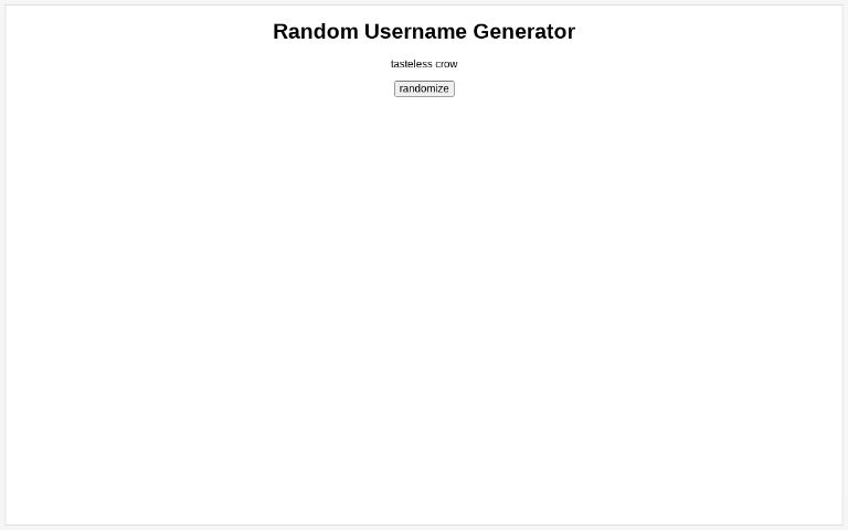 Random Username Generator