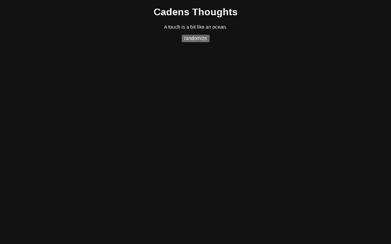 Cadens Thoughts ― Perchance Generator