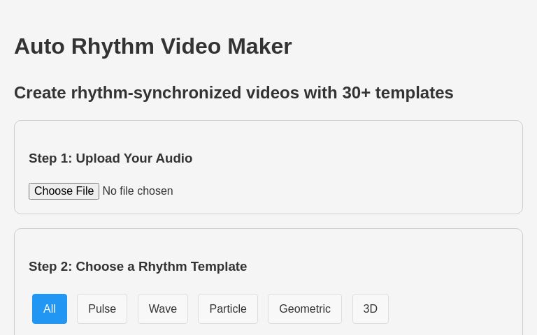 Auto Rhythm Video Maker ― Perchance Generator