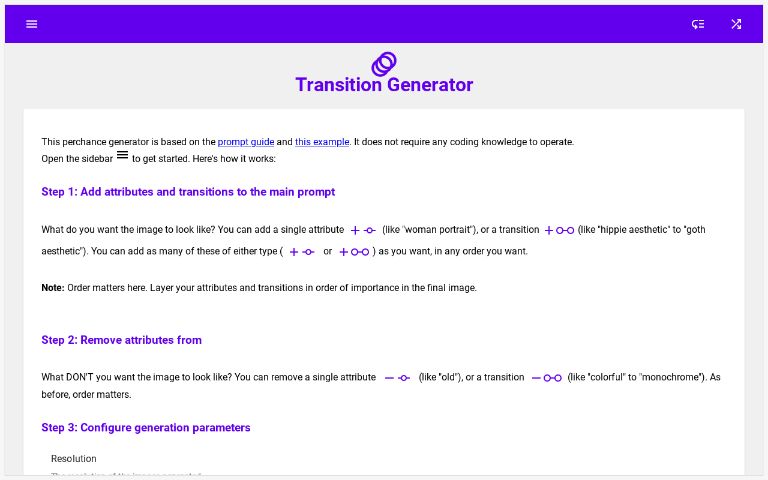 Transition Generator