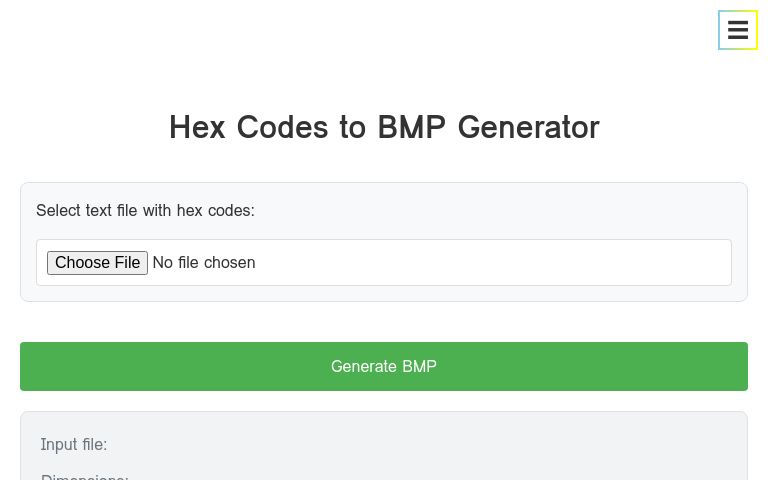 Hex Codes to BMP Generator