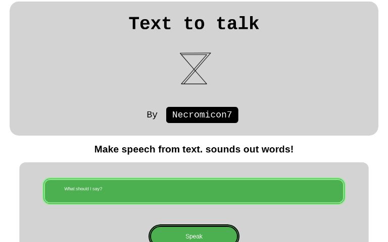 Text to talk ― Perchance Generator