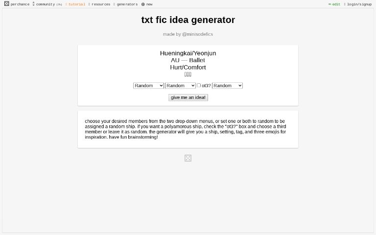 txt fic idea generator