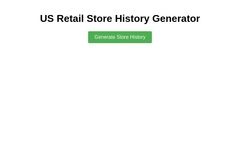 US Retail Store History Generator