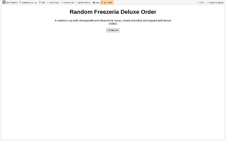 Random Freezeria Deluxe Order ― Perchance Generator