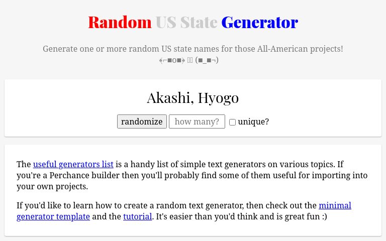 Random US State Generator