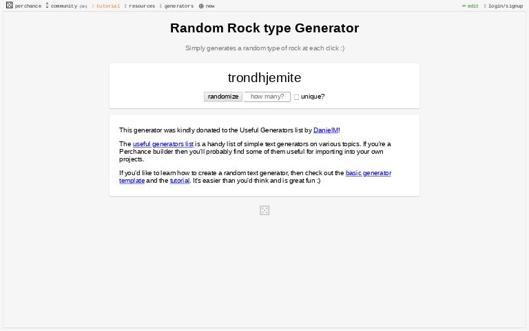 Random Rock type Generator