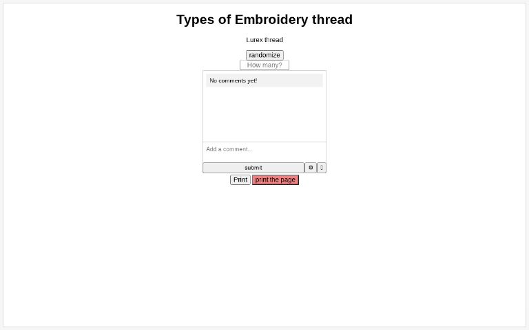 Types of Embroidery thread ― Perchance Generator