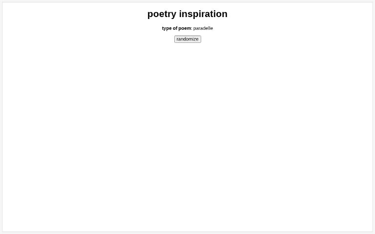 poetry inspiration ― Perchance Generator