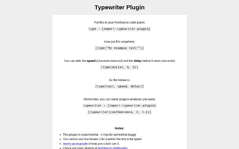 Typewriter Plugin