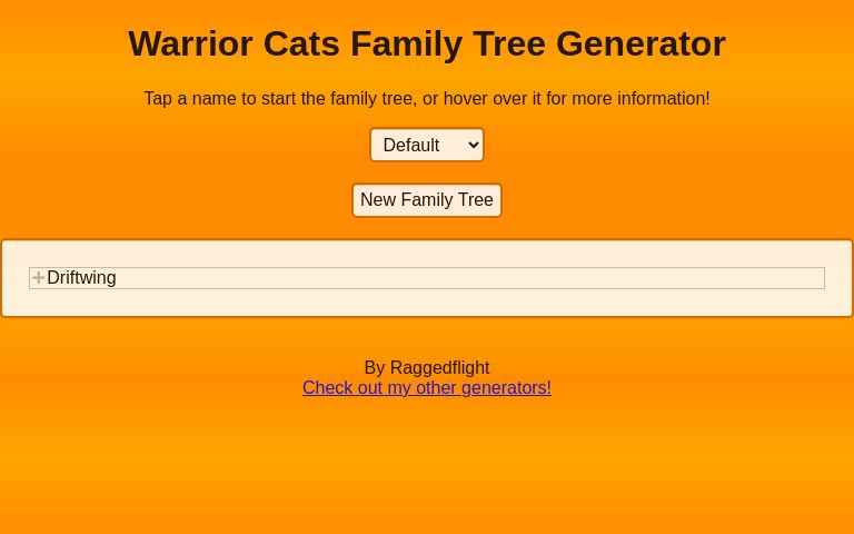 Warrior Cats Family Tree Generator