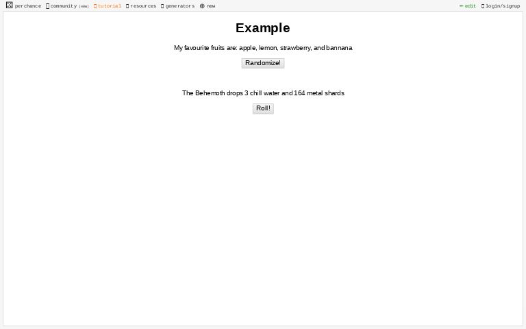 Example ― Perchance Generator