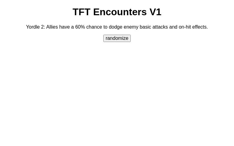TFT Encounters V1 ― Perchance Generator