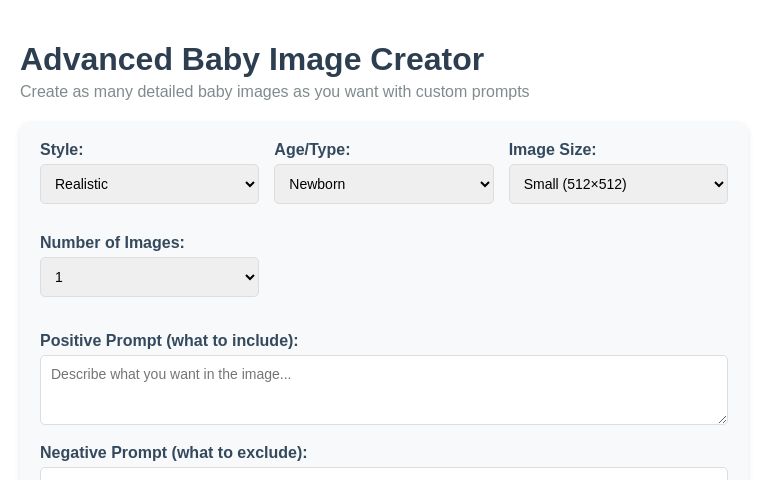 Advanced Baby Image Creator ― Perchance Generator