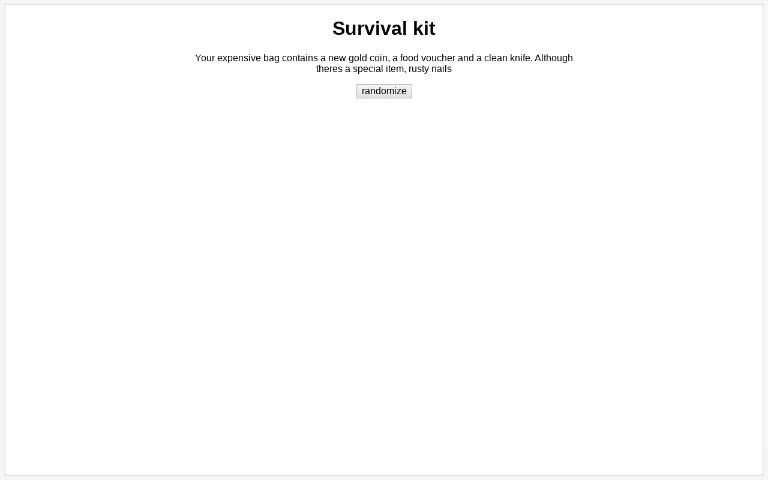Survival kit ― Perchance Generator