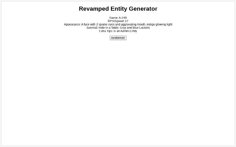 Revamped Entity Generator