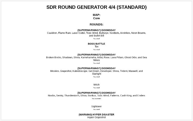 SDR ROUND GENERATOR 4/4 (STANDARD)