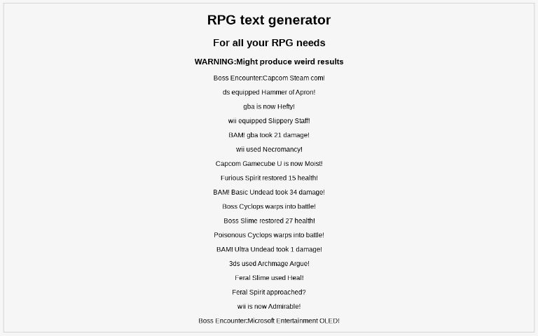 RPG text generator