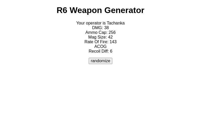 R6 Weapon Generator