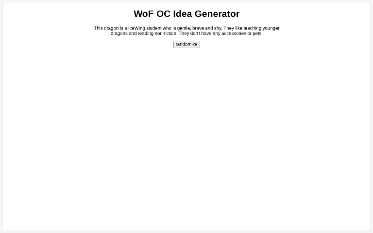WoF OC Idea Generator