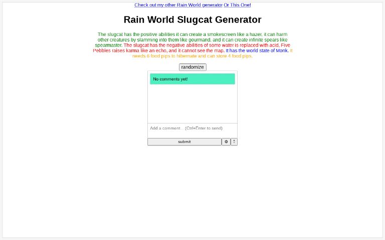 Rain World Slugcat Generator