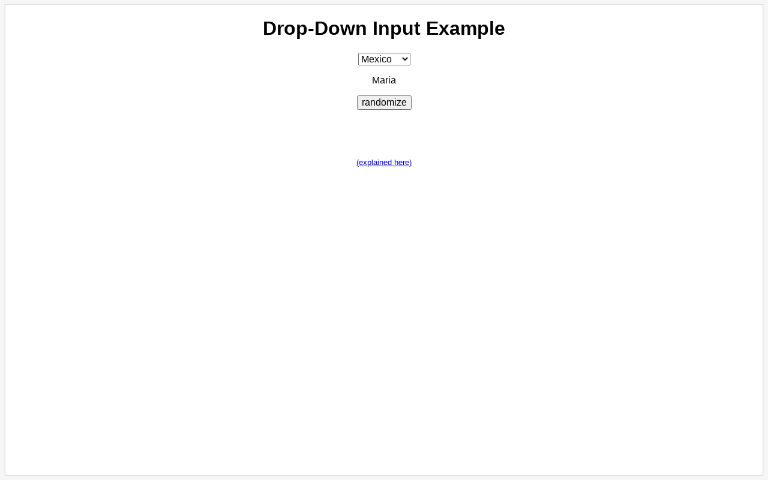Drop-Down Input Example ― Perchance Generator