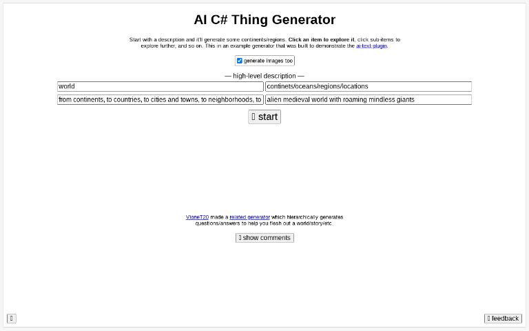 AI C# Thing Generator