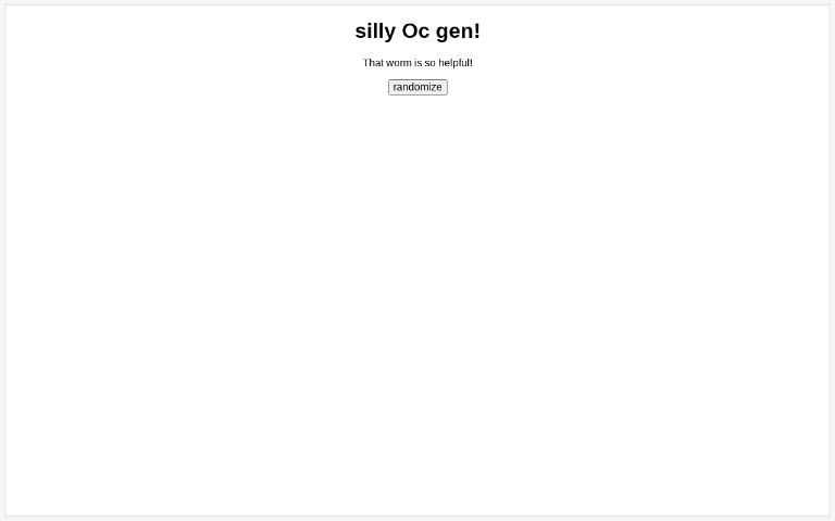 silly Oc gen! ― Perchance Generator