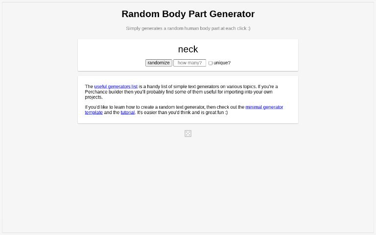 Random Body Part Generator