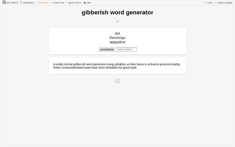 gibberish word generator