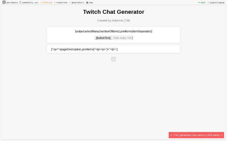Twitch Chat Generator