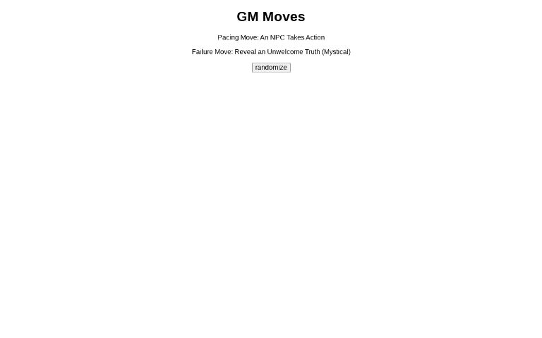 GM Moves ― Perchance Generator