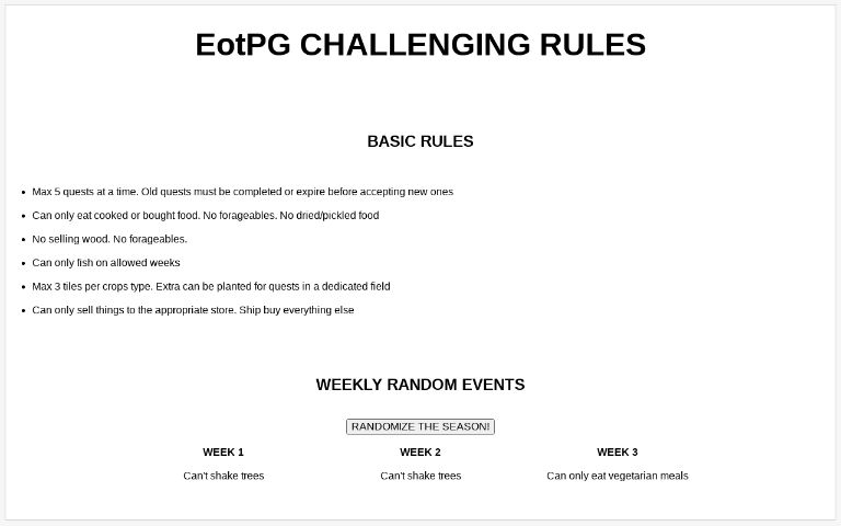 EotPG CHALLENGING RULES ― Perchance Generator