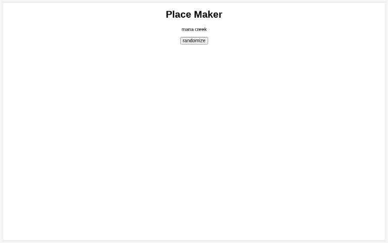 Place Maker ― Perchance Generator