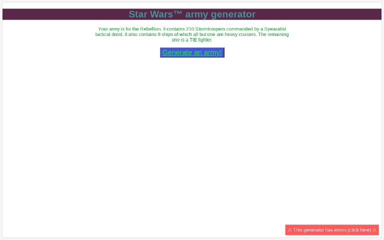 Star Wars™ army generator