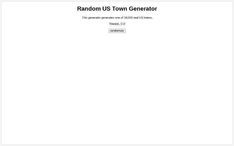 Random US Town Generator