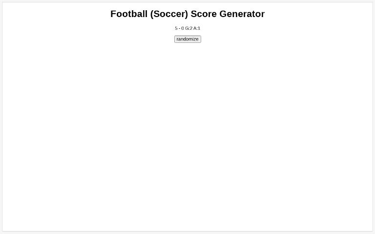 Football (Soccer) Score Generator