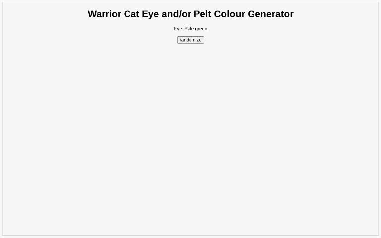 Warrior Cat Eye and/or Pelt Colour Generator