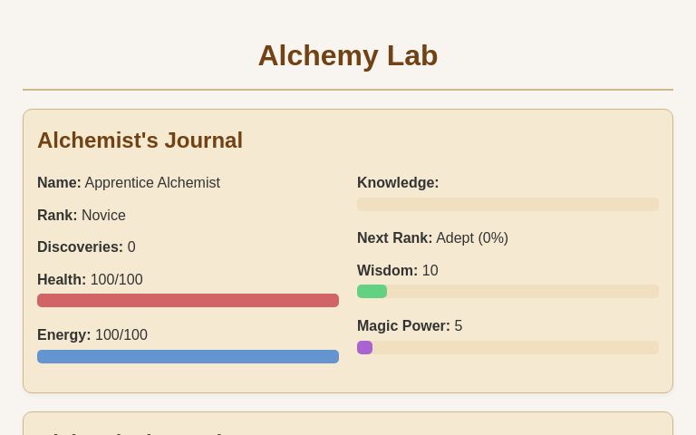 Alchemy Lab ― Perchance Generator