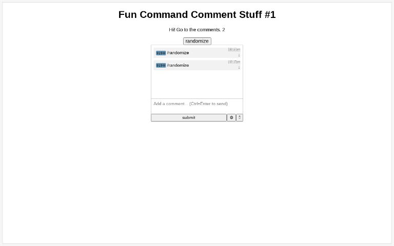 Fun Command Comment Stuff #1 ― Perchance Generator