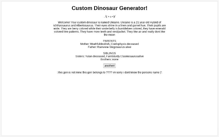 Custom Dinosaur Generator!