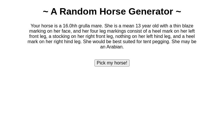A Random Horse Generator