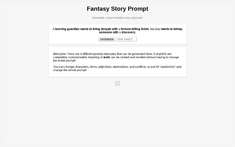 Fantasy Story Prompt ― Perchance Generator
