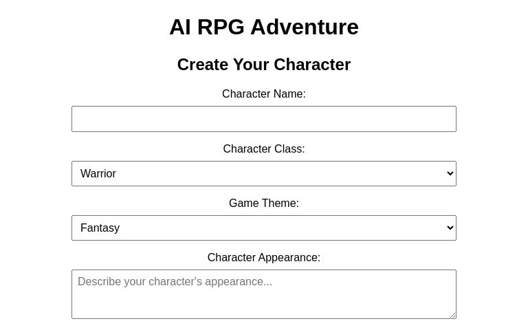 AI RPG Adventure ― Perchance Generator