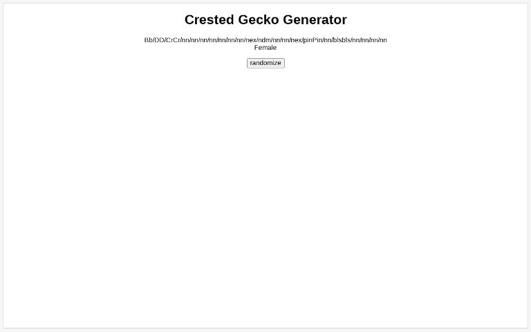 Crested Gecko Generator