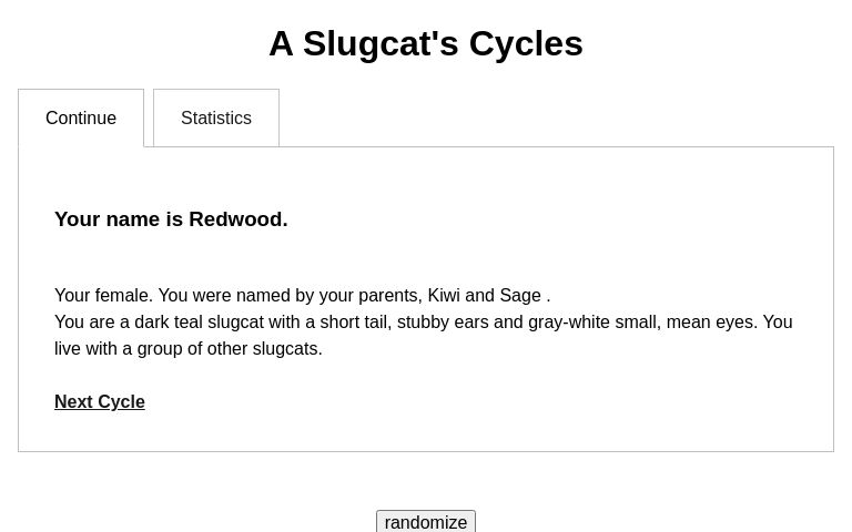 A Slugcat's Cycles ― Perchance Generator